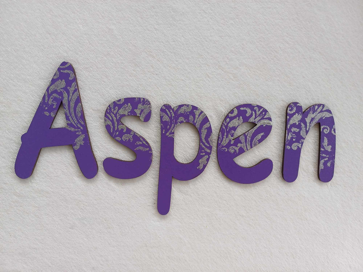 Aspen - small letters suitable for a door. – Maisie & Me. NZ