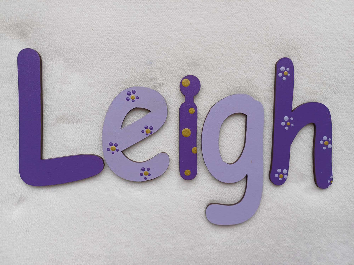 Leigh - small letters suitable for a door. – Maisie & Me. NZ