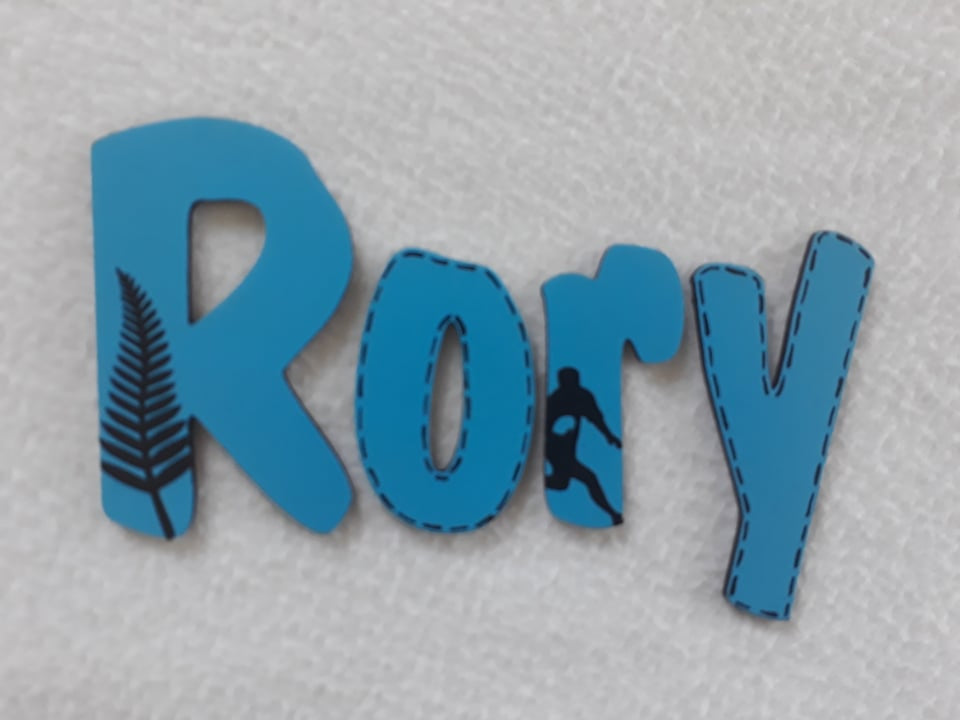 Rory - small letters suitable for a door. – Maisie & Me. NZ